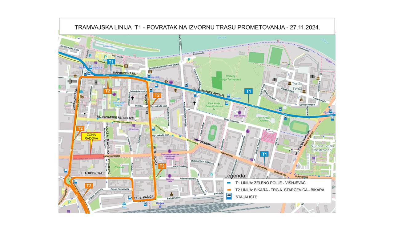 Tramvajska linija T1 (voze autobusi) – povratak na izvornu trasu ...