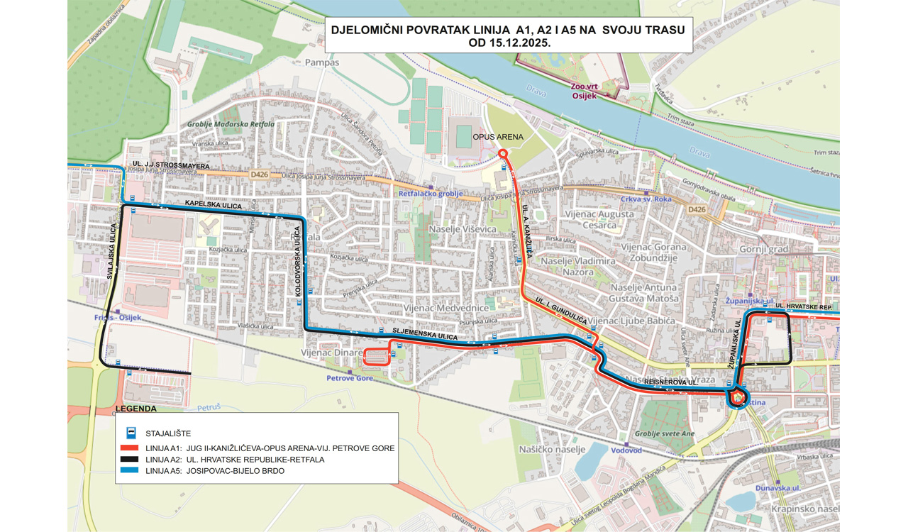 Povratak autobusnih linija A1, A2 i A5 kroz Sljemensku, Kolodvorsku i ...